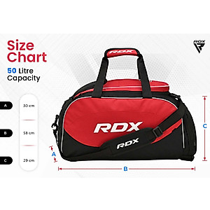 RDX Kit Bag Gym Duffle Sports Holdall Gear MMA Fitness Exercise Equipment Backpack Hiking Luggage Shoulder Sportswear Lightweight Rucksack Handles Running Zipper Travel Carry on Shoe Compartment