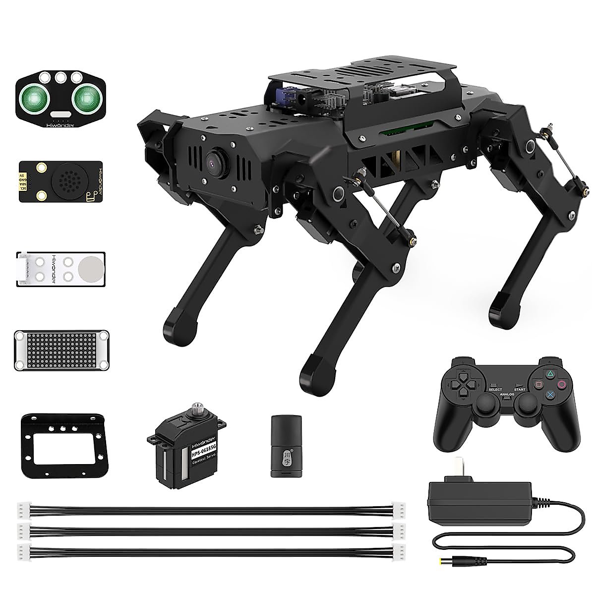 HIWONDER Quadruped Robot Bionic Robot Dog with AI Vision Raspberry Pi kit ROS Open Source Programming Robot(Advance Kit)