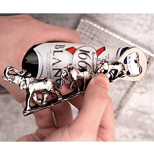 Elephant Bottle Opener, Unique Elephant Gifts for Men, Women (Silver)