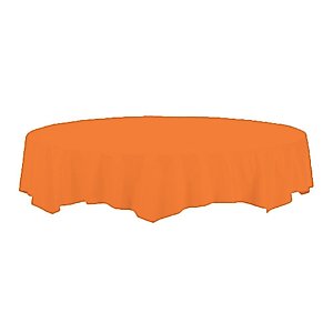 Creative Converting TABLECOVER, OCTY ROUND 82" TIS/POLY, One Size, Sunkissed Orange