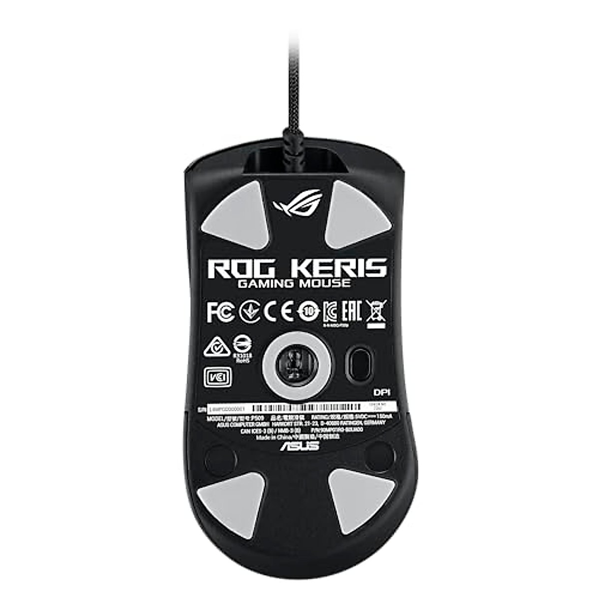 ASUS ROG Keris Lightweight FPS Optical Gaming Mouse with ROG Paracord Soft Cable, Specially-Tuned ROG 16,000 dpi Sensor, Exclusive Push-fit Switch Socket Design, PBT L/R Keys