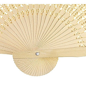 FORSUN Sandalwood Fan (Set of 50 pcs) - Baby Shower Gifts & Wedding Favors&Birthday Gifts&Christmas Gift