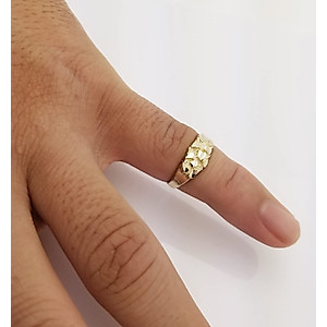 10k Yellow Gold Nugget Ring For Women