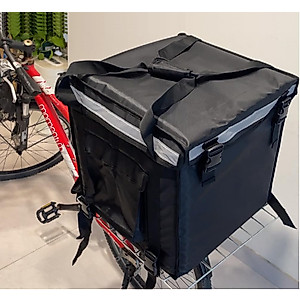 PK-92V: Large Rigid Heavy Duty Food Delivery Box for Motorcycle, Insulated Pizza Delivery Bag for Bicycle/Scooter, Top Loading, 18" x 18" x 18", Collapsible, Waterproof