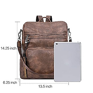 CLUCI Backpack Purse for Women Crossbody Bags Purses for Women, Leather Messenger Tassel Bag,