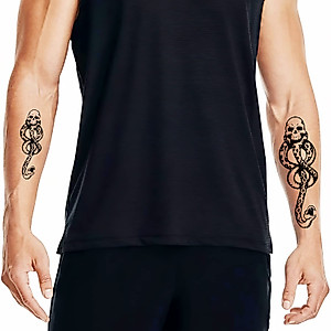 Zayvor 20 Sheet Halloween Death Eater Tattoo, Death Eater Mark Tattoo Temporary,Mark Mamba Skull Snake Temporary Tattoo For Adult Kids Halloween Cosplay Costume Tattoos Accessories Gifts