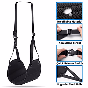 Foot Rest, Airplane Footrest,Head Hammock Portable Travel Footrest Flight Carry-On Foot Rest Adjustable Height Foot Rest Travel Accessories Footrests Hammock,Black