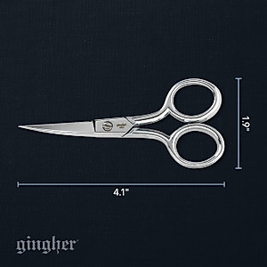 Curved Embroidery Scissors 4"-with Leather Sheath