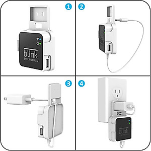 All-New Blink Outdoor Camera Housing and Mounting Bracket, Weather Proof Protective 360 Degree Adjustable Mount with Blink Sync Module 2 Outlet Mount for Blink Home Security Camera (White(3 Packs))