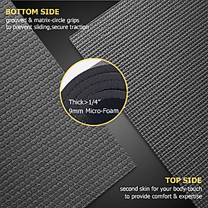 Gxmmat Large Yoga Mat 72"x 48"(6'x4') x 7mm for Pilates Stretching Home Gym Workout, Extra Thick Non Slip Anti-Tear Exercise Mat, Use Without Shoes Black Real