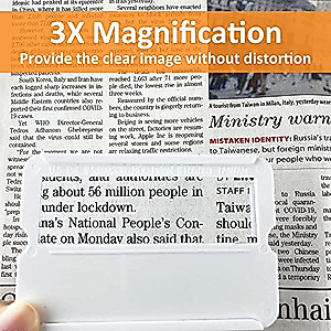 MAGDEPO 3X Magnifier Bookmark Ruler for Reading, Credit Card Size Magnifier, Credit Card Holder Card Protector with Magnifying Fresnel Lens