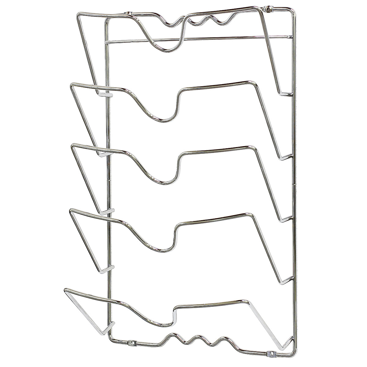 DecoBros Wall Door Mounted Pot Lid Rack, Chrome Finish