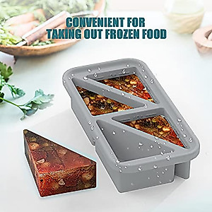 Silicone Freezer Tray with Lid - Food Storage Container, Makes 2 Perfect Portions 2 Cup Cube Portion, Ice Cube Tray for Soup Sauce Meal Prep, Molds Soup Trays with Date Slider BPA Free -1 Pack