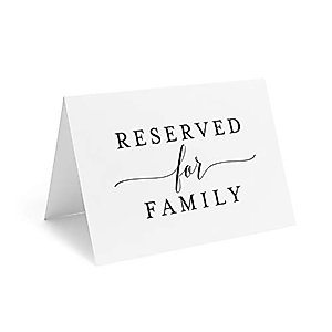 Bliss Collections Reserved Signs for Wedding Reception, 4x6 Reserved Table Cards, Table Setting Cards, Pack of 10