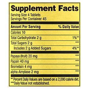Spring Valley Spring - Valley Papaya Enzyme Complex Tablets - 180 Chewable Tablets Pack of 2 180 Count (Pack of 2)