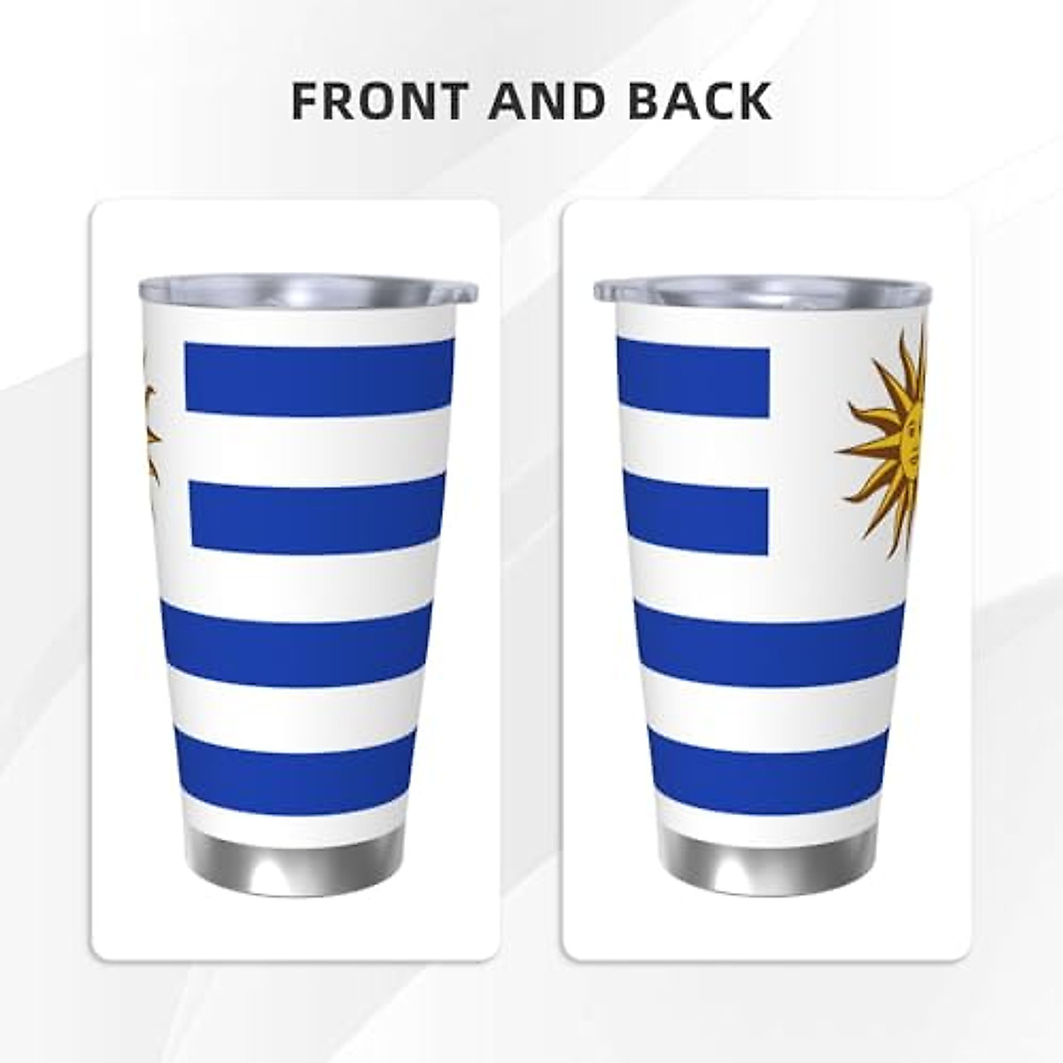 WXZYFP Car cup (single silver rim), can use a straw or drink directly, easy to use.Flag of Uruguay