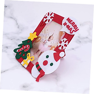 Homoyoyo Christmas Photo Booth Prop Frame Nonwoven Photo Frame Christmas Photo Frame Craft Red Photo Frame Decorative Picture Frames Frame Materials Package Hanging Photo Frame Child Manual