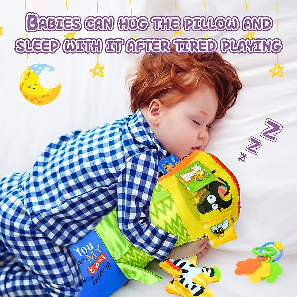 Baby Tummy Time Pillow Toys For 3-6 Months, Newborn 2 3 Month Old Baby Toys Development Pillow Prop, Infant Toys For 2 3 4 5 6 Months+, Ergonomic Design Perfect Toys For Infant 0-3 & 3-6 Months