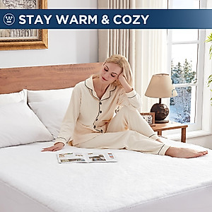 Westinghouse Queen Size Heated Mattress Pad, Luxury Quilted Electric Bed Warmer with 10 Heat Settings Dual Controller, 1-12H Auto Shut Off, Fit Up to 17" Deep Pocket, Machine Washable, 60x80 Inch