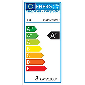 LIFX Mini White (A19) Wi-Fi Smart LED Light Bulb, Dimmable, Warm White, No Hub Required, Works with Alexa, Apple HomeKit and the Google Assistant,9 watts