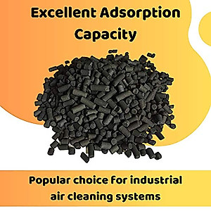 EnviroSupply Premium 4mm Pellet Virgin Bituminous Coal Activated Carbon Charcoal (for Air Purification, Odor Control, Vapor Phase Applications) - Bulk 5 lb. Bag (80oz)