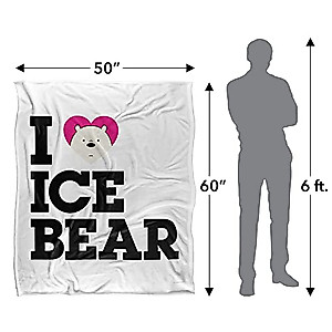We Bare Bears Heart Ice Bear Officially Licensed Silky Touch Super Soft Throw Blanket 50" x 60"