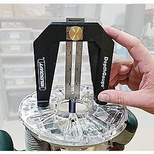 Milescraft 8601 Depth Gauge - Measure, Mark and Locate Depth of Blade or Bit on Table Saws, Router Tables, Routers and More, Woodworking