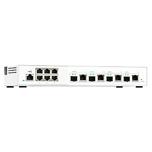 QNAP 10-Port 10GbE Layer 2 Managed Switch with 4 x 10GbE SFP+/RJ45 Combo and 6 x 2.5GbE RJ45 Ports (QSW-M2106-4C-US)