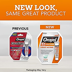 Orajel Moisturelock Cold Sore Symptom Treatment, Cream 0.105 oz (Packaging May Vary)