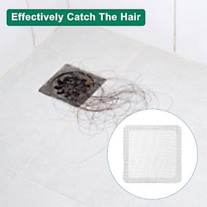 uxcell Disposable Shower Drain Hair Catcher, 10Pcs Disposable Hair Catchers Mesh Stickers for Shower, Bathtub, Sink, Bathroom, Kitchen, Sewer (90mmx90mm, Grey)