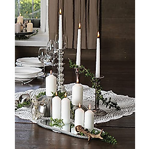 Hofer White Pillar Candles - Set of 20 Unscented Small Candles in Bulk - 1.57 x 2.76 Inch - 11 Hours Long Burning Decorative Candles - Dripless Wax - Smokeless Wick - RAL Quality - Made in Austria