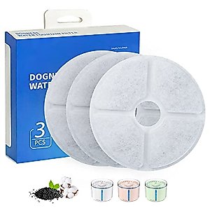 Cat Fountain Filter Replacement Compatible with Dogness 74oz/2.2L Cats Water Fountain (D09/D08), Triple Filtration System Filters Set for Catness Dogness Cat Pet Dog Water Fountains Dispenser, 3 Pack