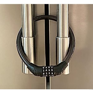 Urban August Refrigerator Lock For Kids Toddler Adult - Child Proof Fridge Lock With 4-digit Combination Code - Sturdy Multifunctional Lock For Cabinet Doors French Door Cable Lock Bike Stroller (One)
