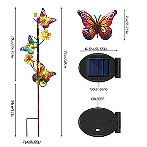 LoveNite Solar Garden Lights, 2 Pack Butterfly Stake Lights Outdoor, Waterproof Solar Butterfly Decorative Landscape Lights for Pathway Backyard Patio Lawn Christmas Party Decor