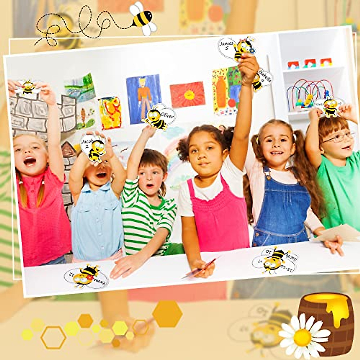 81 Pcs Bees Owls Cut Outs and Bees Owls Nameplates Bulletin Board ...