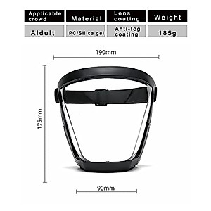 BOOTY XUENA Super Protective Face Mask Shield,Clear Anti-Fog Full Face Shield,Plastic Hd Transparent Safety Protectivefor Work,Grinding,Weed Whacking,Grass Cutting,with Replaceable Filters