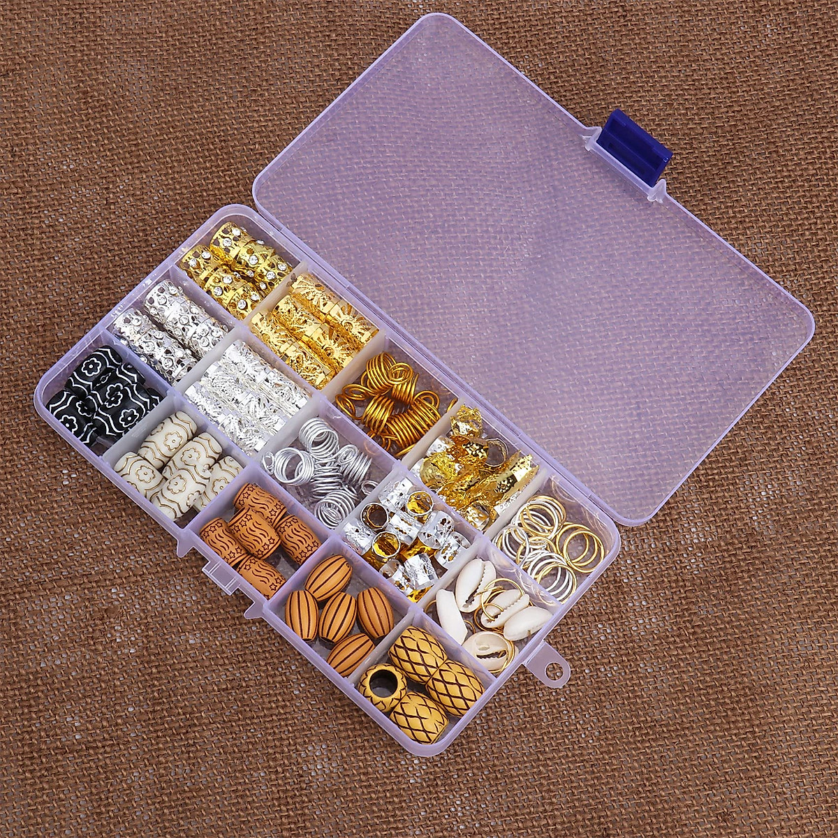 133 PCS Hair Jewelry for Braids Locs Dreadlock Accessories Hair Decoration Hair Coils Rings Dreadlocks Hair Cuffs Shells Imitation Wood-Like Hair Tube Beads for Women Gorls