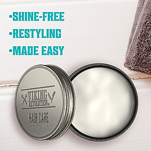 Viking Revolution Hair Styling Agent Hair Clay for Men - Matte - Clay Pomade for Men Hair Styling - Hair Putty for Men Hair Styling Cream High Hold Matte Finish (5.29oz)