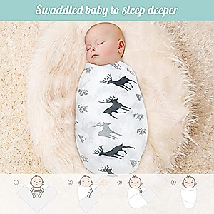 Baby Swaddle Blankets Newborn Soft Bamboo Muslin Swaddle Blankets for Boys and Girls,Unisex Swaddle Receiving Blanket,47 x 47 inches, Large Muslin Blanket, 4 Pack