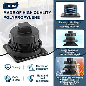 Stock Tank Drain Plug Kit for Rubbermaid Commercial Stock Tank Drain 50/70/100/150/300 Gallon Stock Tank Float Valve Drain Replacement