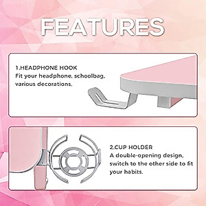 EUREKA ERGONOMIC 47 Inch Pink Computer Gaming Desk,Curved Edge Home Office Gaming Table Study Writing Desk W Full Mouse Pad Cup Holder Headphone Hook Controller Stand Gift for Girls