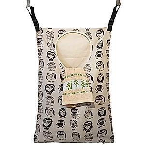 Amlrt Adjustable Door-Hanging Laundry Hamper with Stainless Steel Hooks