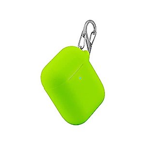 Felony Case – Soft Silicone AirPods Case 2 &1 - Neon Green | Shockproof, 360° Protective Apple Airpods Case Cover with Keychain | Wireless Charging Compatible with Front LED Visible