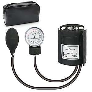LotFancy Aneroid Sphygmomanometer, Pediatric BP Cuff, Child & Small Cuff, Professional Manual Blood Pressure Cuff, 7.2"-10.5", with Zipper Case