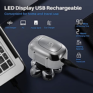 Roziaplus Head Shaver for Bald Men Electric Shavers Upgrade Rotary Shaver Best Close Shaver for Man Rechargeable Bald Mens Razor Multifunctional Electric Razors Wet & Dry Shaved Bald Shaver