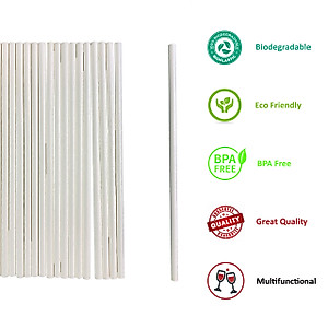 250 pcs White Paper Straws individually Wrapped 7.75" [VR-SP7JWW3000]