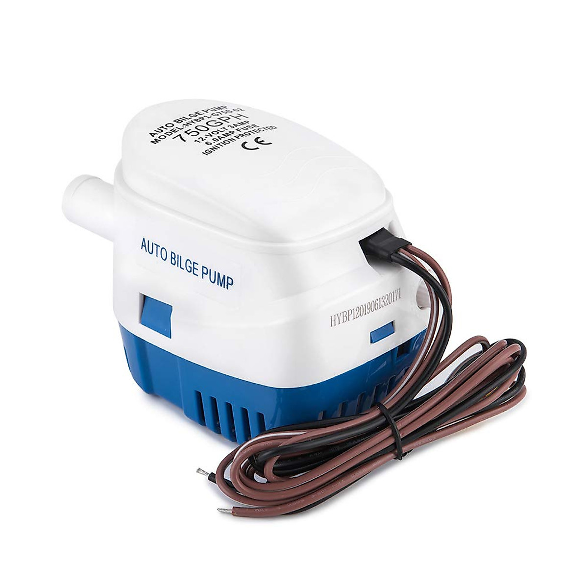 Dontmiss Automatic Submersible small Boat Bilge Pump 12v 750gph Auto with Float Switch 3/4 inch (19mm) Outlet Dia, bilge pumps for boats