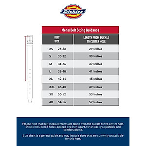 Dickies Men's 100% Leather Jeans Belt with Reinforced Double-Stitched Edge and Prong Buckle