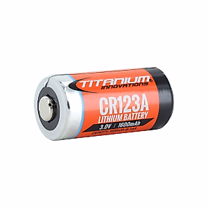 TITANIUM INNOVATIONS CR123A 3V Lithium Battery Tactical Configuration - Box of 12, Shrink Wrapped in Pairs