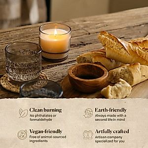 Paddywax Candles Al Fresco Collection, Naturally Scented Candle, 7 Ounces, Cotton + Teak, Beige